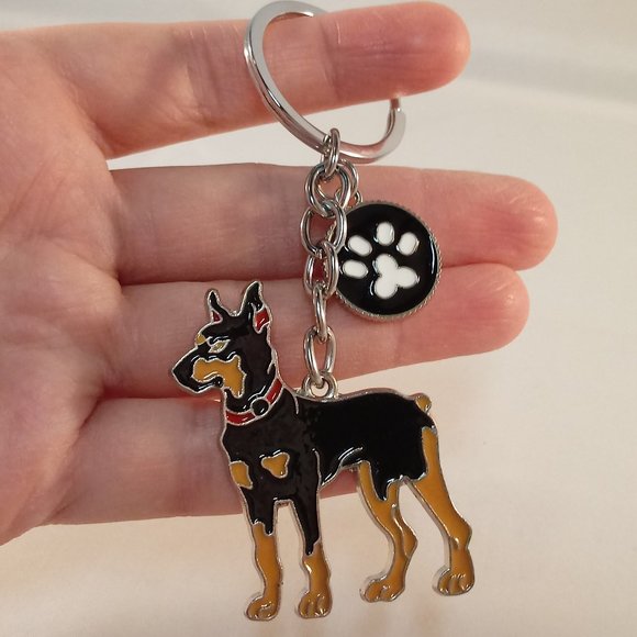 Accessories | Doberman Dog Pet Key Chain Key Ring Silver Keychain Party ...